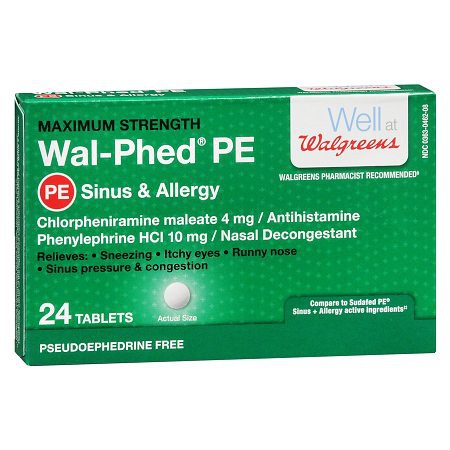 1Source | Walgreens Wal-Phed PE Sinus & Allergy Tablets