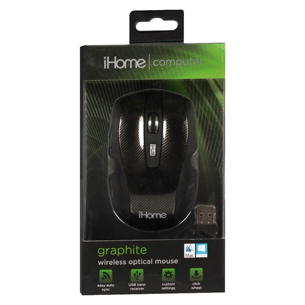 1Source | Ihome Wireless Desktop Mouse IH-M361B Black