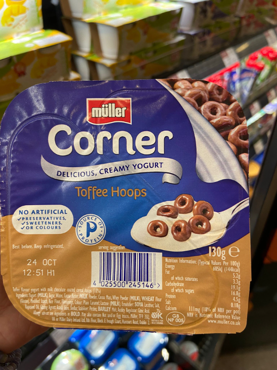 1Source | Muller Corner Delicious Creamy Yogurt Toffee Hoops
