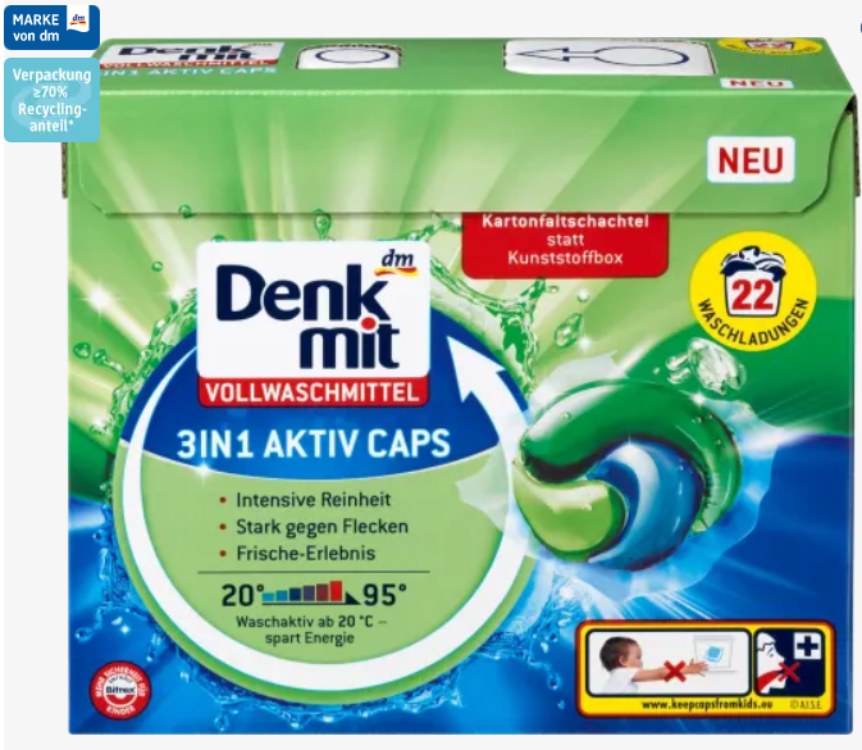 1Source | Denkmit Vollwaschmittel 3 In1 Aktiv Caps